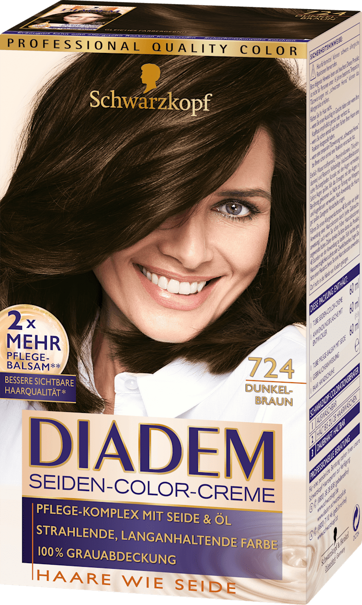 Schwarzkopf Diadem Haarfarbe Dunkelbraun 724, 1 St dauerhaft günstig ...