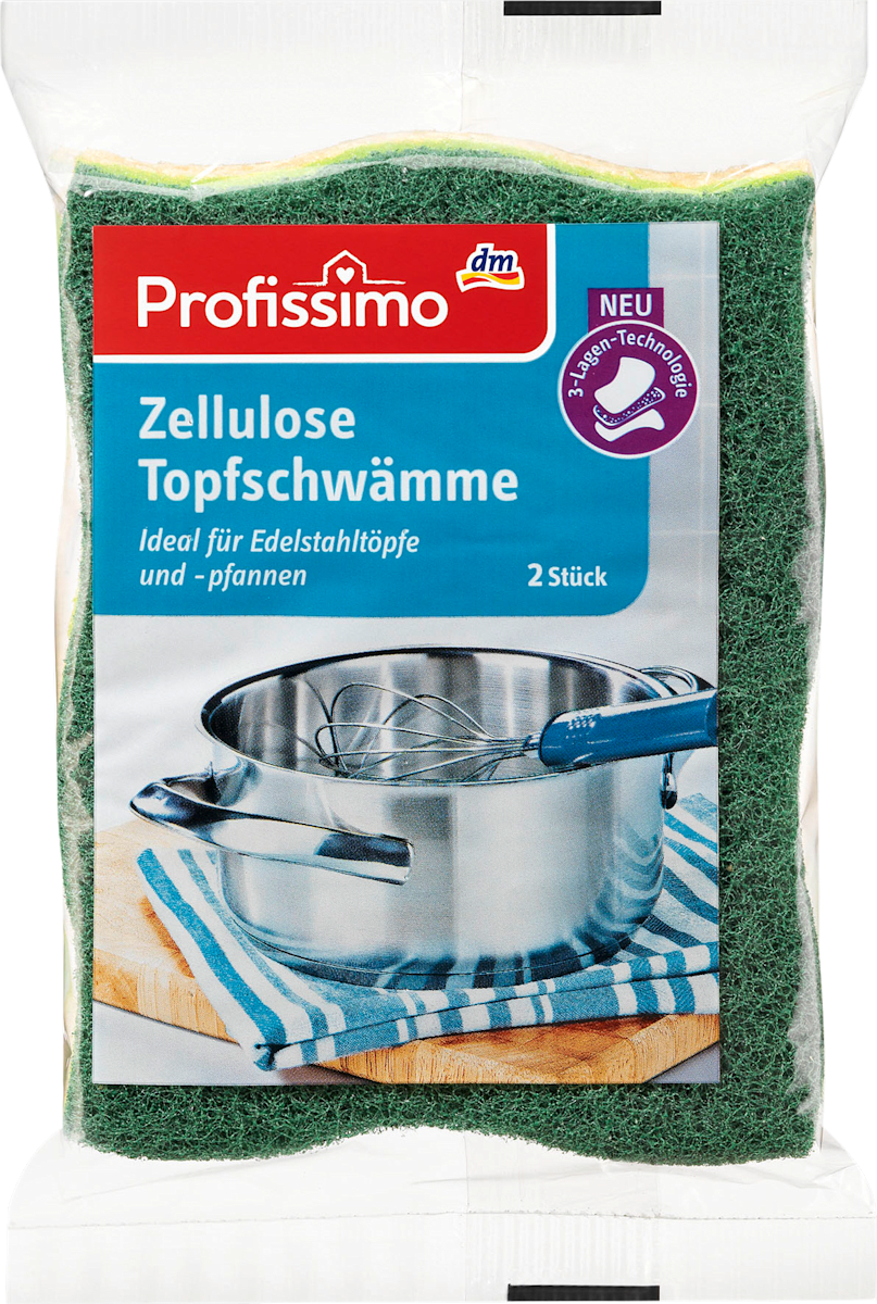 Profissimo Topfreiniger Zellulose Topfschwämme, 2 St dauerhaft günstig ...