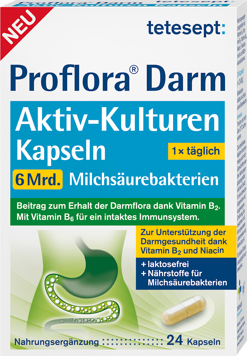 tetesept Proflora Darm Aktiv-Kulturen Kapseln 24St., 12,48 g dauerhaft ...