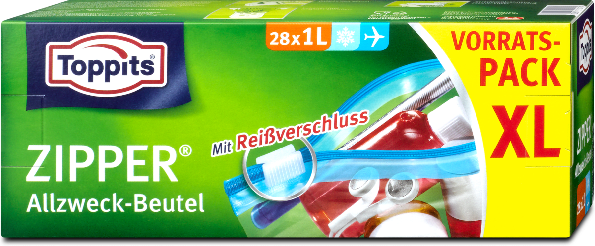 Toppits Zipper Allzweck-Beutel 1 Liter, 28 St | dm.at