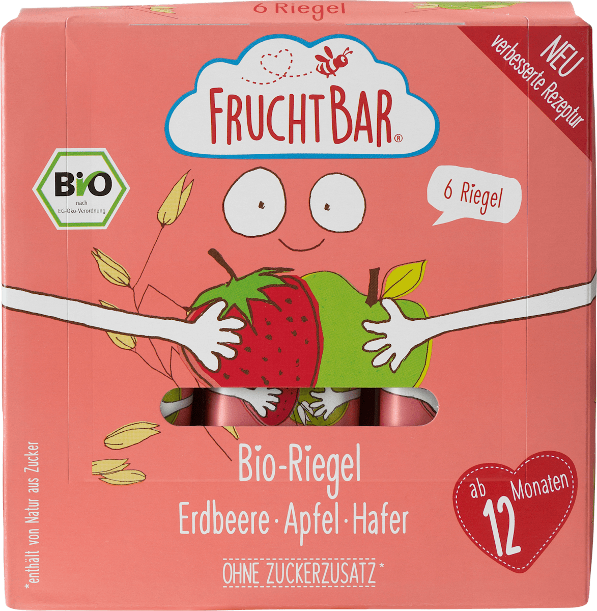FruchtBar Fruchtriegel mit Getreide Erdbeere, Apfel, Hafer ab 12 ...