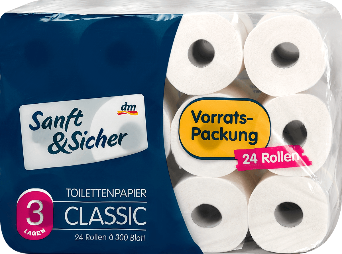 Sanft&Sicher Toilettenpapier 3-lagig Vorratspackung, 24 St | dm.at