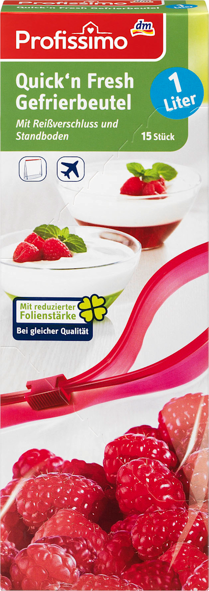 Profissimo Gefrierbeutel 1L mit Schnellverschluss, 15 St dauerhaft ...
