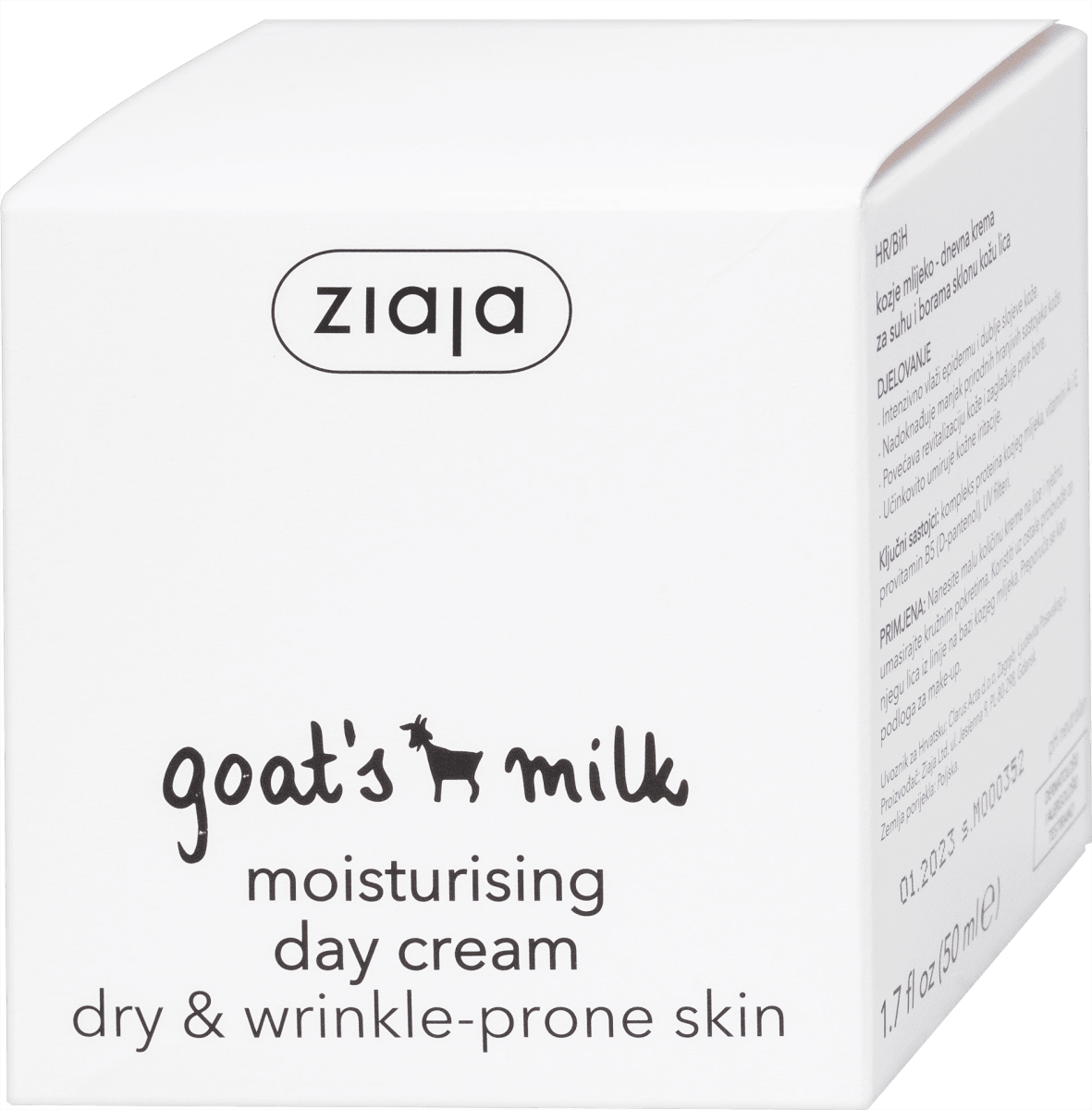 Ziaja Goat's Milk dnevna hidratantna krema za suho lice s kozjim mlijekom, 50 ml | dm.hr
