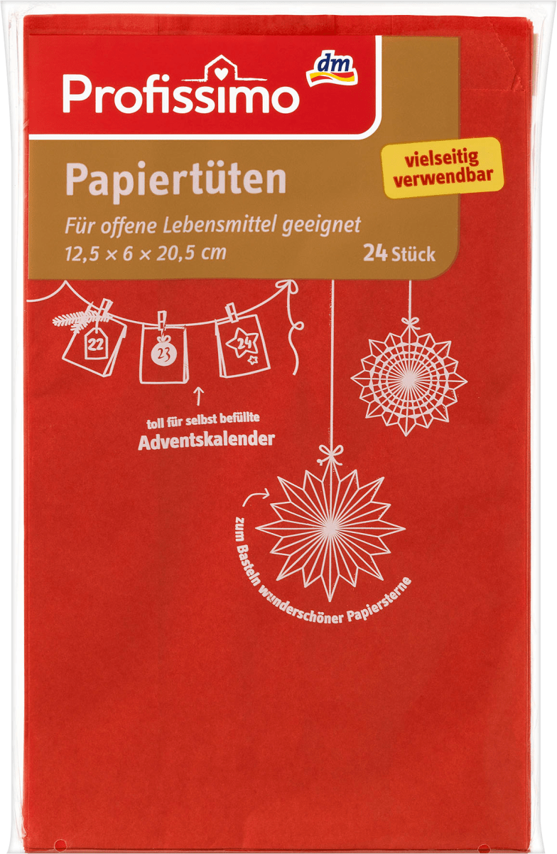 Profissimo Papiertüten rot, 24 St dauerhaft günstig online kaufen | dm.de