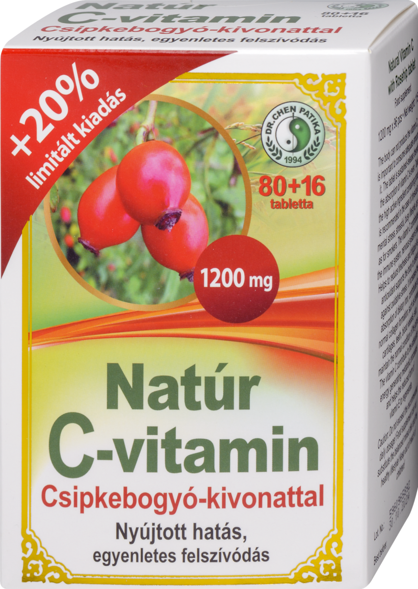 DR CHEN PATIKA C-vitamin tabletta csipkebogyóval, 96 g | dm.hu