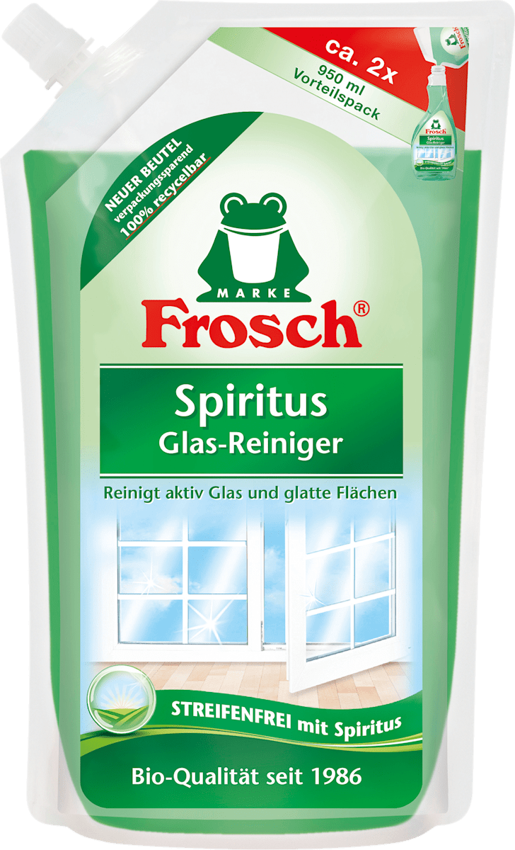 Frosch Glasreiniger Spiritus Nachfüllpack, 950 ml dauerhaft günstig ...