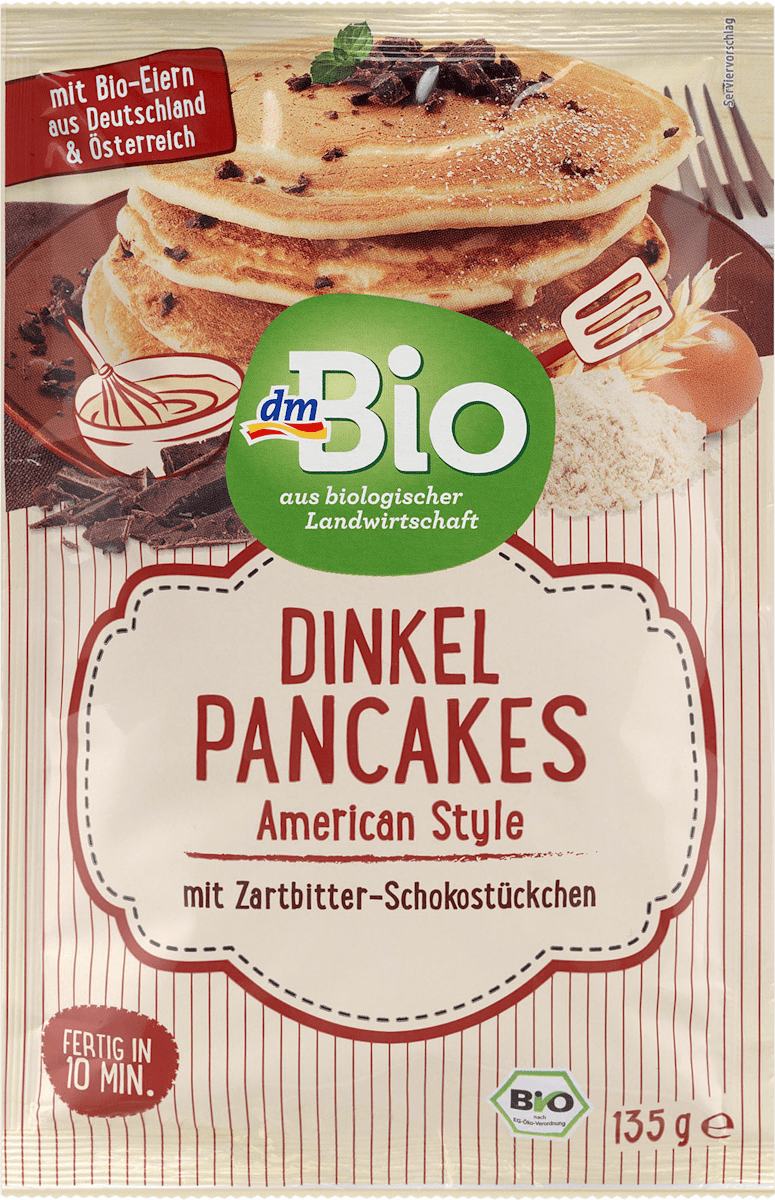 dmBio Dinkel Pancakes mit Schokostückchen, 135 g dauerhaft günstig ...
