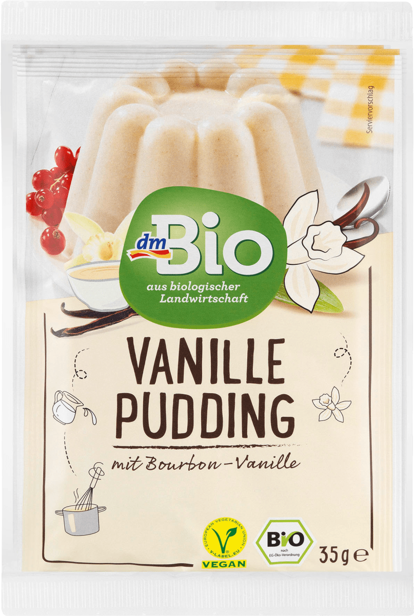 dmBio Pudding-Pulver, Vanille, Vanillepudding (3x35g), 105 g dauerhaft ...