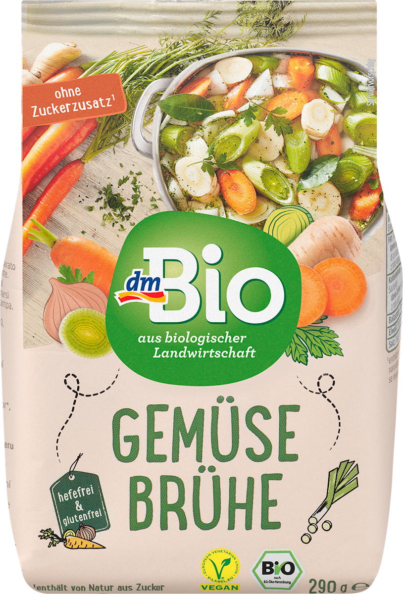 dmBio Gemüsebrühe Nachfüllpackung, glutenfrei, hefefrei, zuckerfrei ...