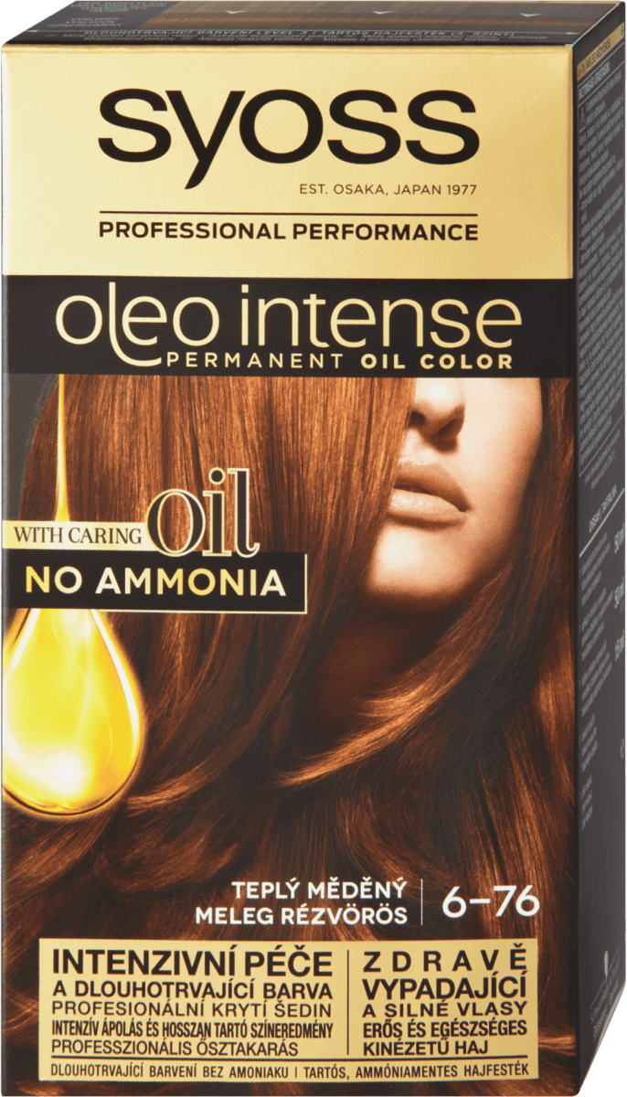 Syoss Oleo Intense barva na vlasy Teplý měděný 6-76, 115 ml | dm.cz