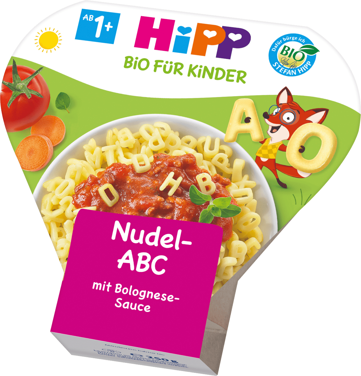 Hipp Kinderteller Fliegendes Nudel-ABC mit Bolognese-Sauce ab 1 Jahr ...