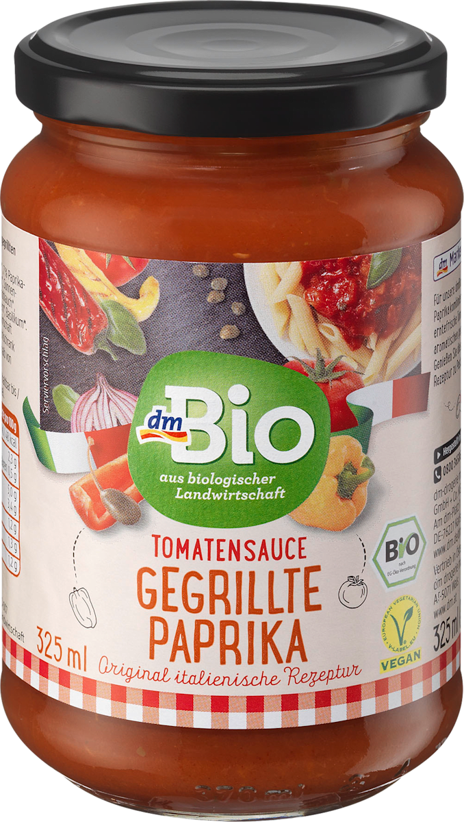 dmBio Sauce, Tomatensauce gegrillte Paprika, 325 ml dauerhaft günstig ...