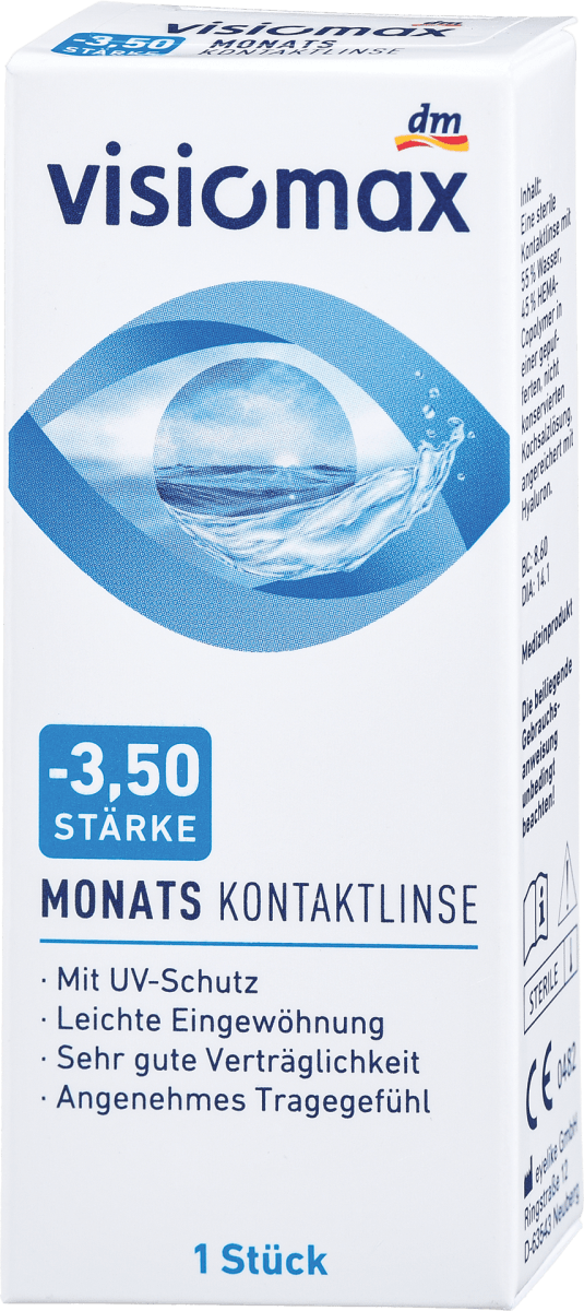 visiomax Mesečna kontaktna leča, dioptrija -3,50, 1 kos | dm.si