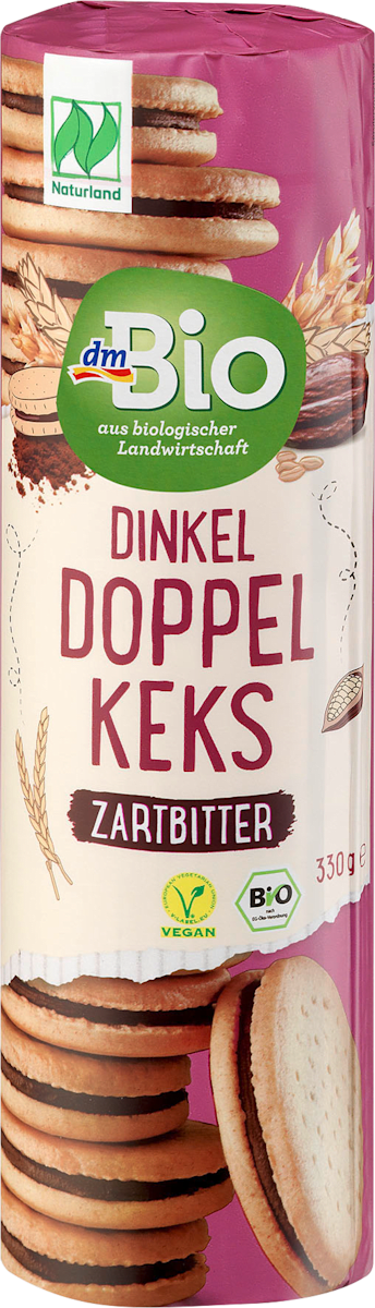 dmBio Kekse, Dinkel Doppelkeks Zartbitter, Naturland, 330 g dauerhaft ...