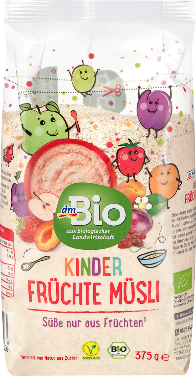 dmBio Müsli, Früchte für Kinder, 375 g dauerhaft günstig online kaufen ...