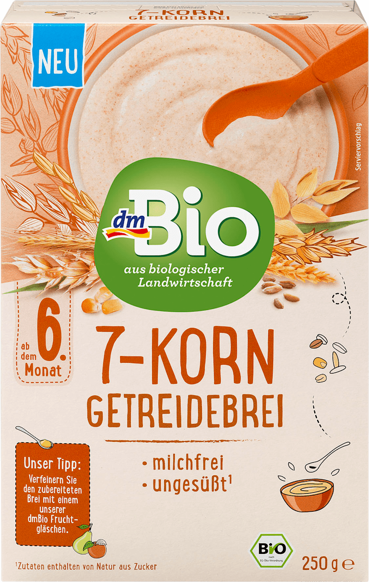 dmBio Getreidebrei Bio 7-Korn ab dem 6. Monat, 250 g dauerhaft günstig online kaufen | dm.de