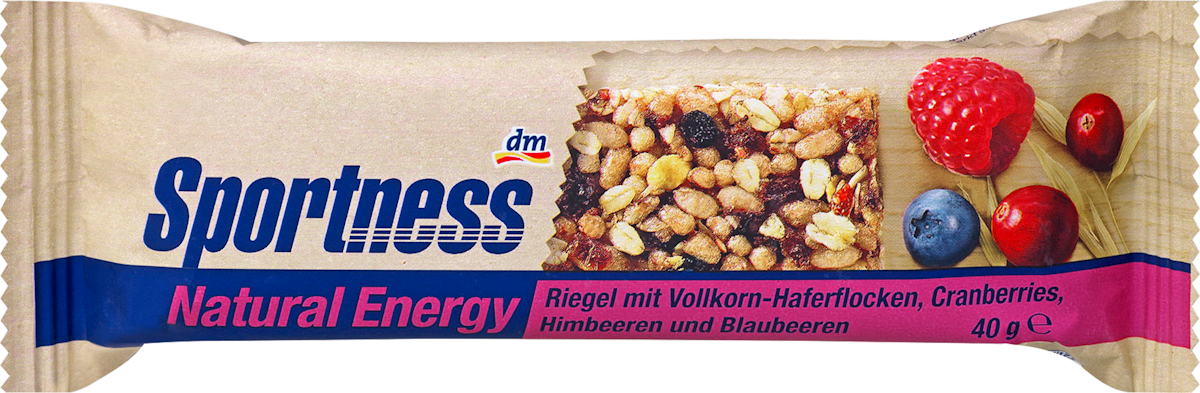 Sportness Energie-Riegel Natural Energy mit Vollkorn-Haferflocken ...