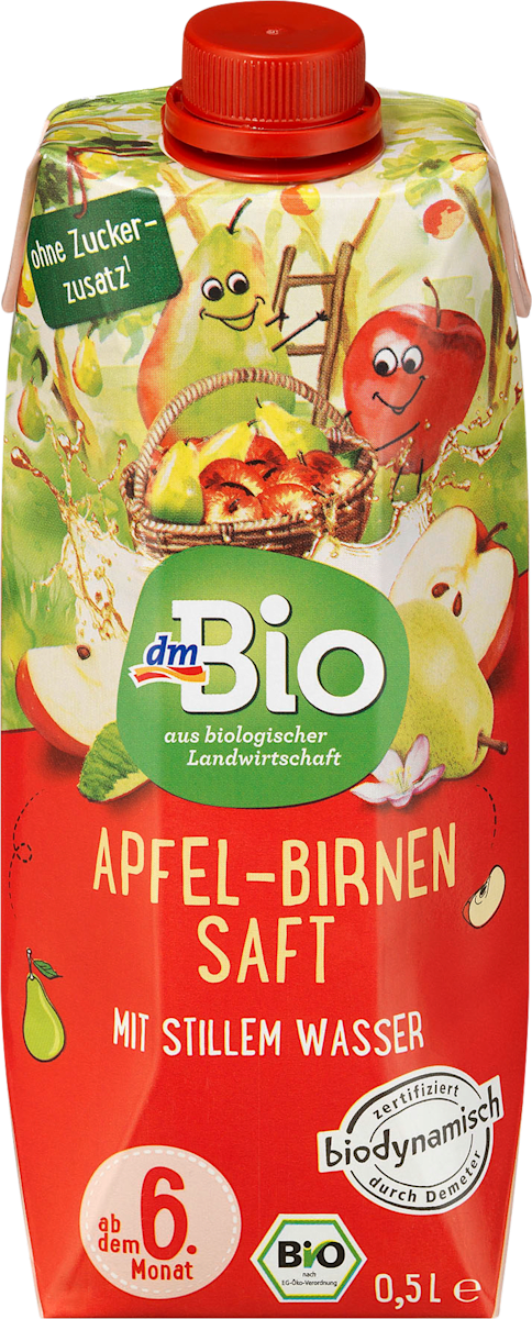 dmBio Apfel-Birnensaft mit stillem Wasser - demeter, 500 ml dauerhaft ...