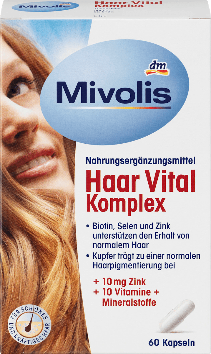 Mivolis kapsle pro zdravé vlasy Vital Komplex, 26 g | dm.cz