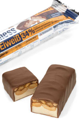 Sportness Eiweiß-Riegel 34 %, Peanut-Caramel-Geschmack, 40 g dauerhaft ...