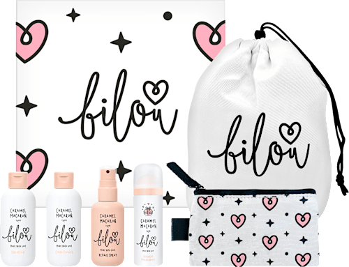 bilou Geschenkset mit Shampoo, Conditioner, Repair Spray, Duschschaum ...