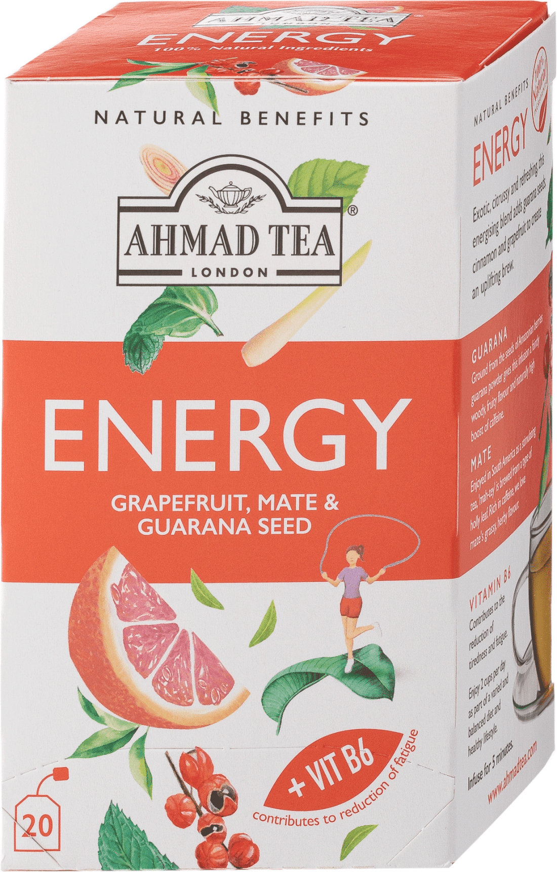 Energy čaj – grejp, mate i guarana, 20 vrećica